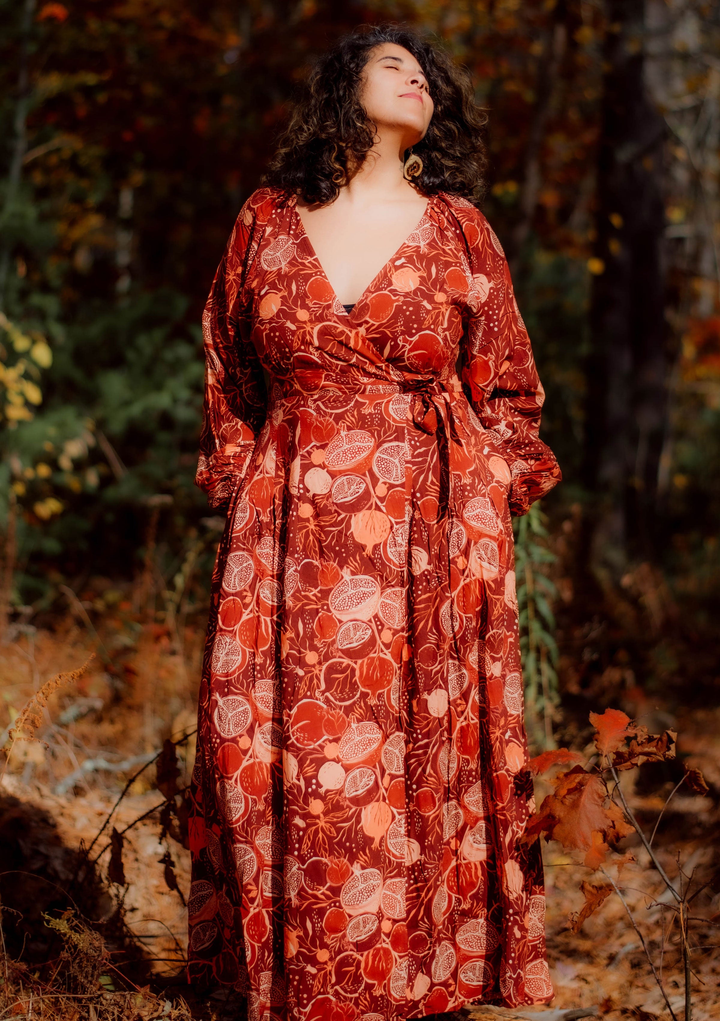 Morrigan Wrap Dress - Night Pomegranate – Simka Sol