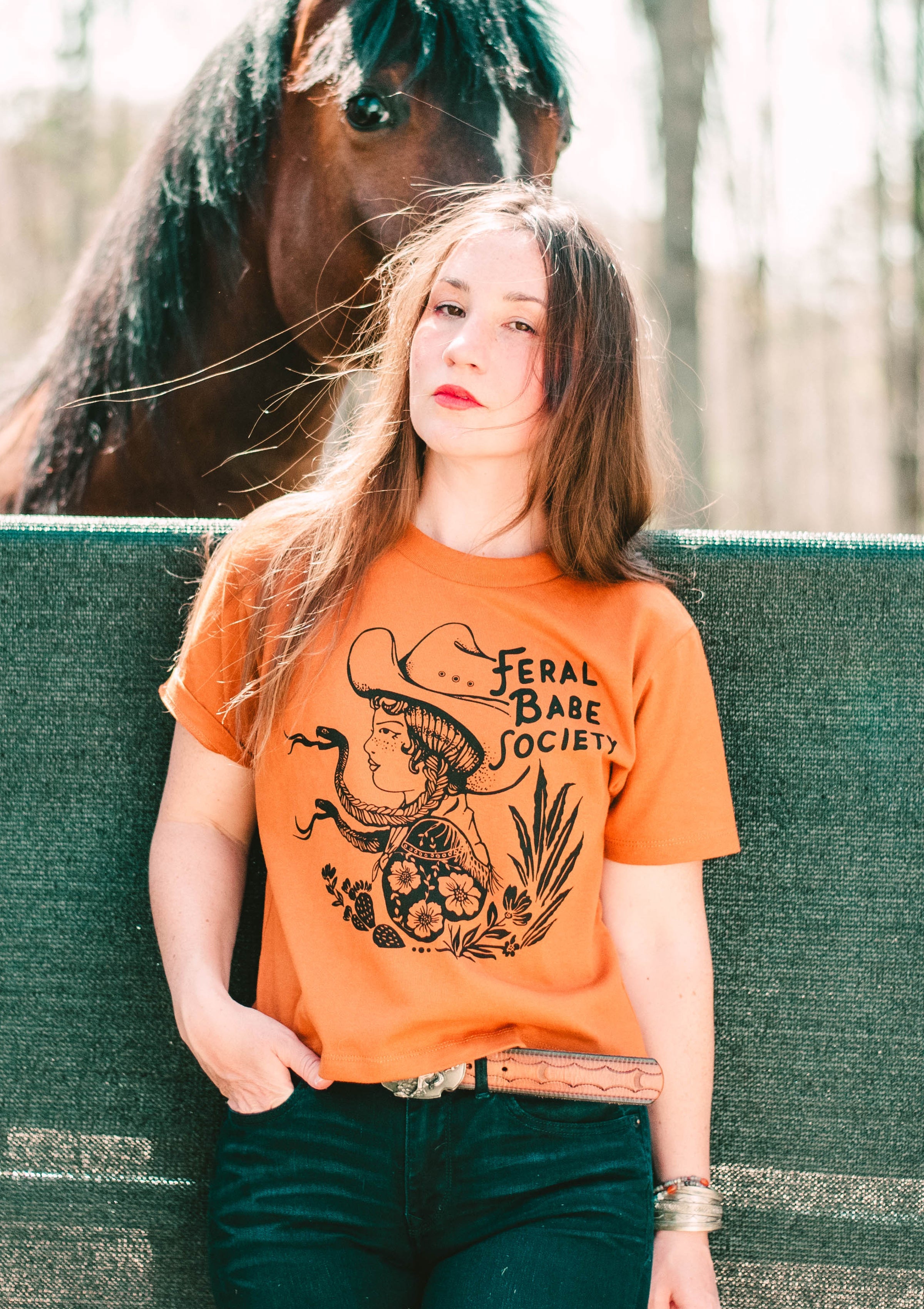 Feral Babe Society® - Vintage Venom - Heavyweight Boxy Tee Rust – Simka Sol